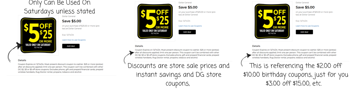 Dollar General Saturday $5.00 off $25.00 Instructions and Deals For ...