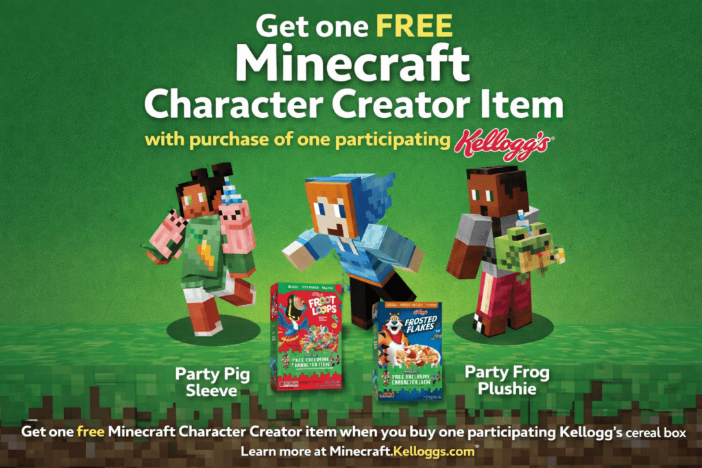 Get a FREE Minecraft Character Creator Item with Kellogg’s Cereal ...